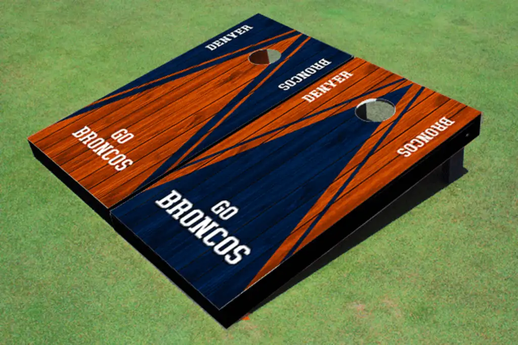 Denver Broncos Triangle Cornhole Boards | Custom Gamez